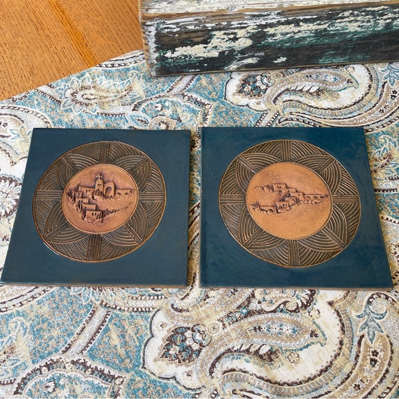 Vintage | Art | Vintage Mcm Signed Campbell Sw Studio Art Tiles Pueblo ...